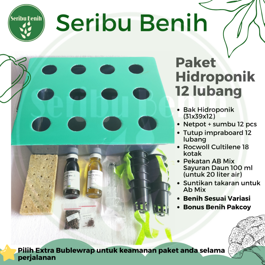 Jual Paket Bak Hidroponik 12 Lubang - Set Kit Lengkap Pemula Sistem Wick | Shopee Indonesia