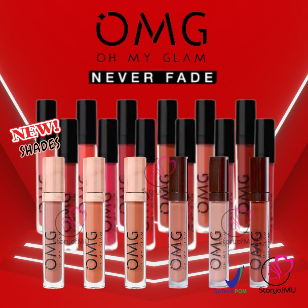 Jual OMG OH MY GLAM Matte Kiss Lip Cream Socialite Edition | Shopee ...
