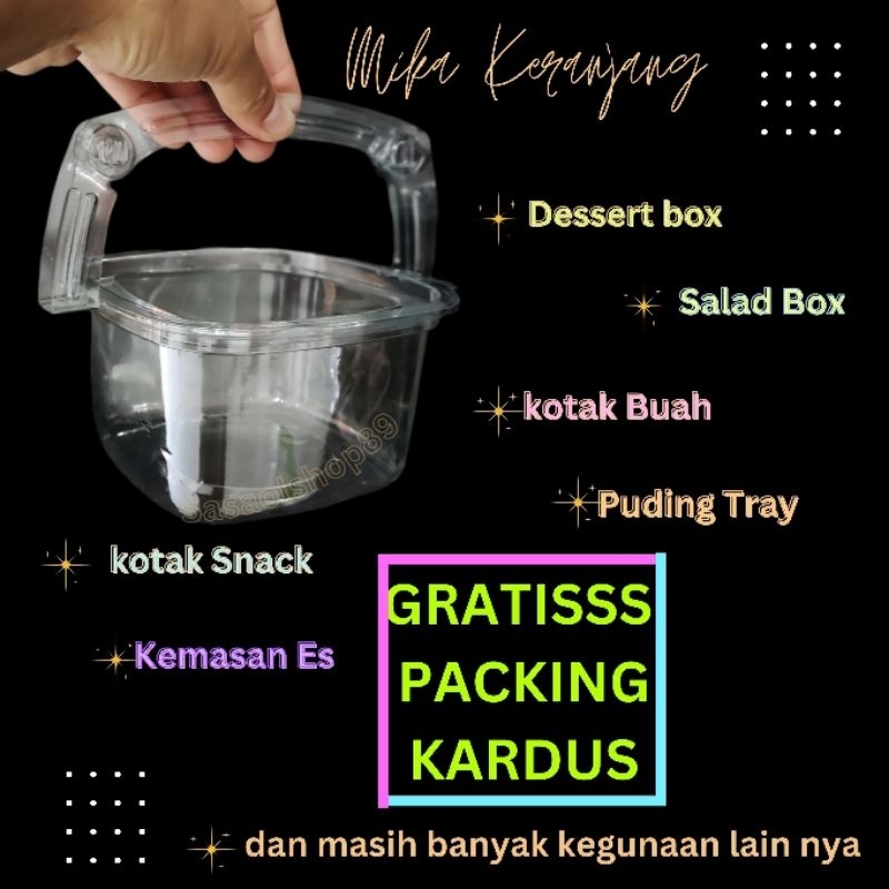 Jual Mika Keranjang 500ml (10PCS)/mika tray makanan mika dessert box ...