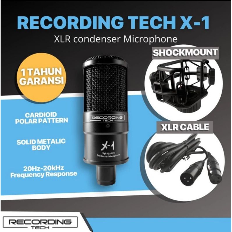 Jual Recording Tech X-1 Cardioid Mic Condenser Microphone Recording ...