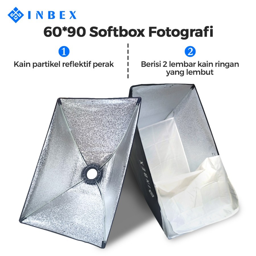 Jual INBEX softbox Light softbox bowens Mount Foto Video Studio 60x90cm ...