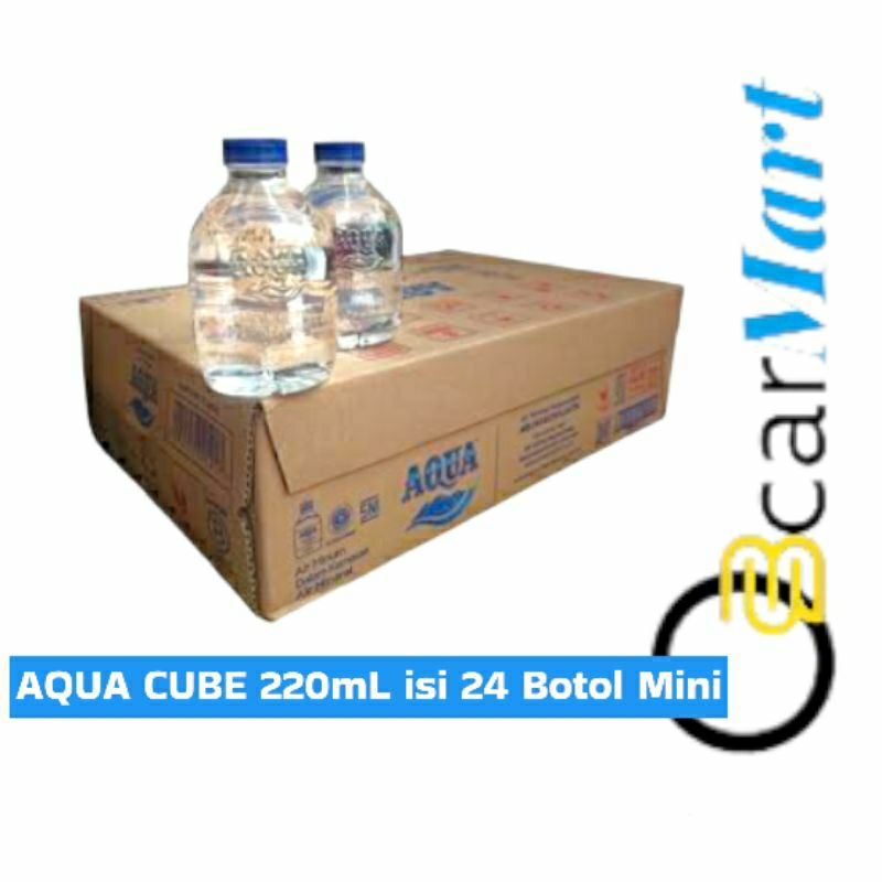 Jual AQUA CUBE 220 mL 1 Dus Aqua Mini Botol Imut | Shopee Indonesia