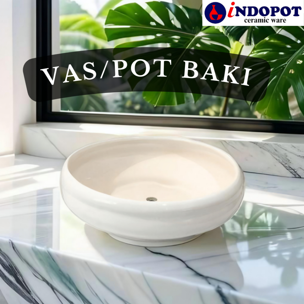Jual Vas Pot Keramik Model Baki bisa untuk dekorasi rumah berbagai ...