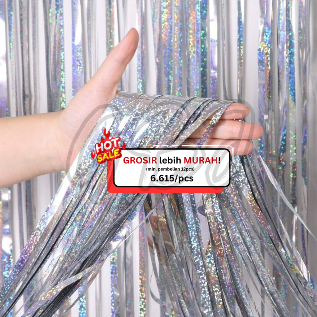 Jual TIRAI FOIL GLITTER Ulang Tahun / Rumbai / Backdrop / Banner (1*2m ...
