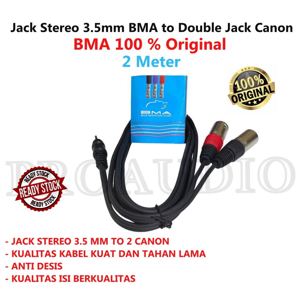 Jual Kabel Jack Mini Stereo 3.5 MM BMA Jek To Double Jack Canon Jantan ...