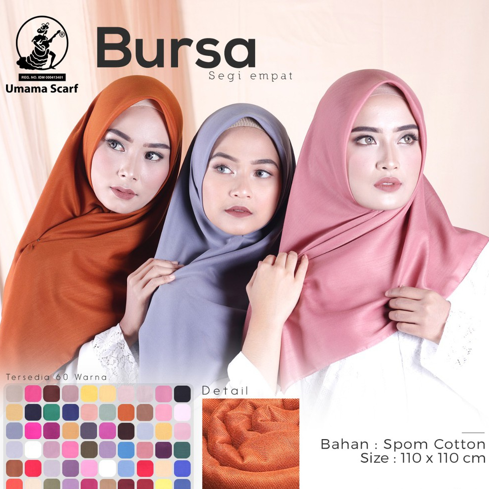 Jual [BISA COD] Umama Kerudung / Hijab Voal Bursa Segiempat (Bisa Pilih ...