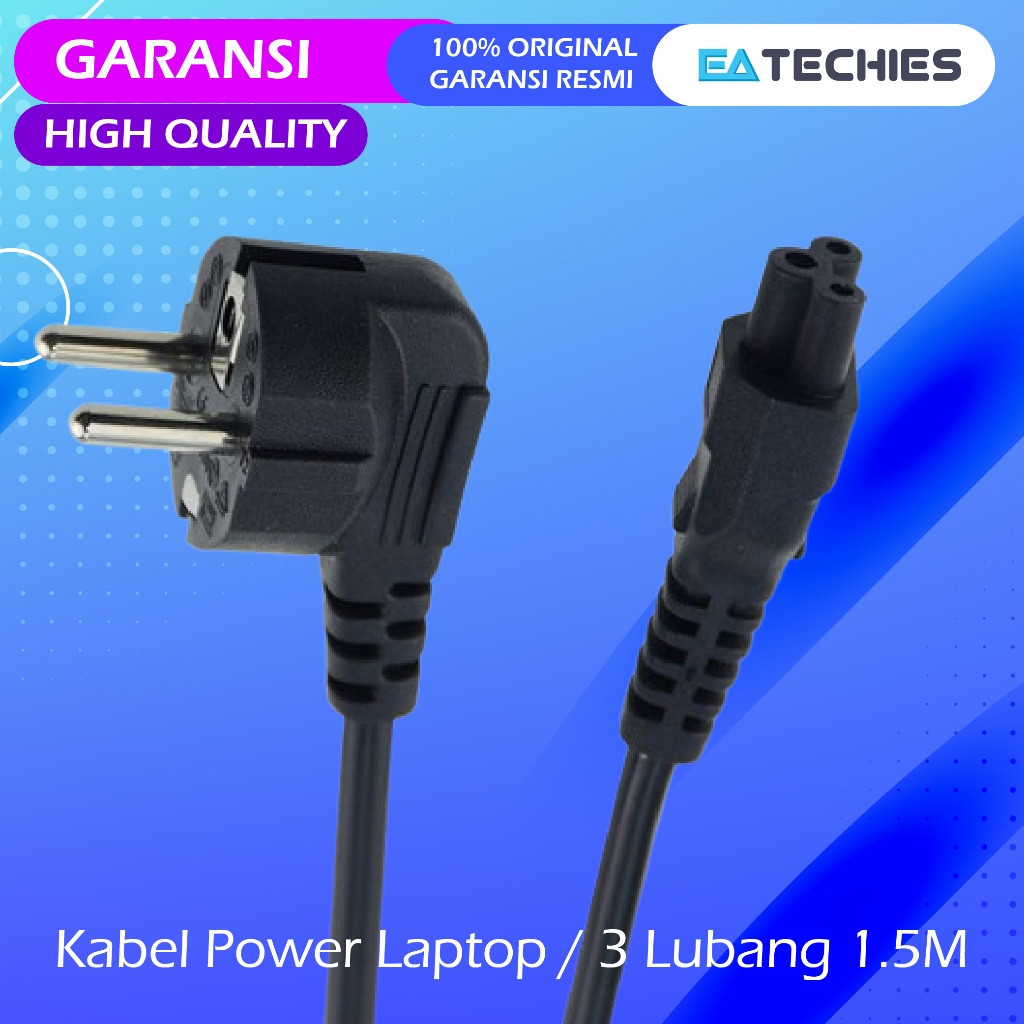 Jual Kabel Power Laptop Tebal Panjang 1.5M Serbaguna Lubang Bulat 3 ...