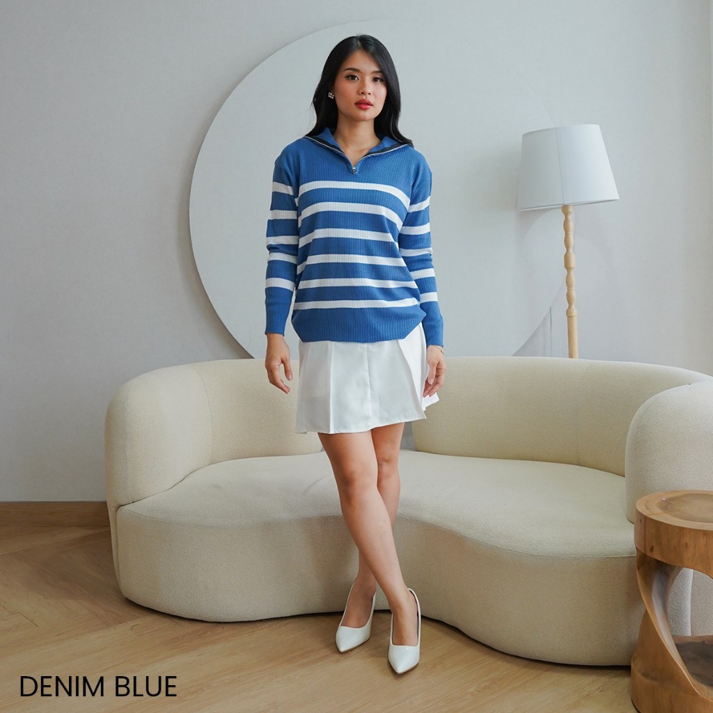 Jual Sweater Rajut Stripe Azura Model Terbaru | Shopee Indonesia