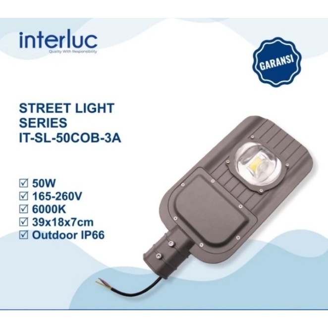 Jual Lampu PJU LED INTERLUC COB 50W Lampu Jalan LED PJU - IT-SL-50COB ...