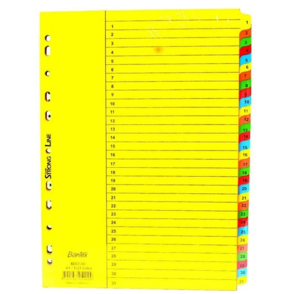 Jual DIVIDER BANTEX A4 ANGKA 1-31 / PEMBATAS BANTEX 6052 | Shopee Indonesia