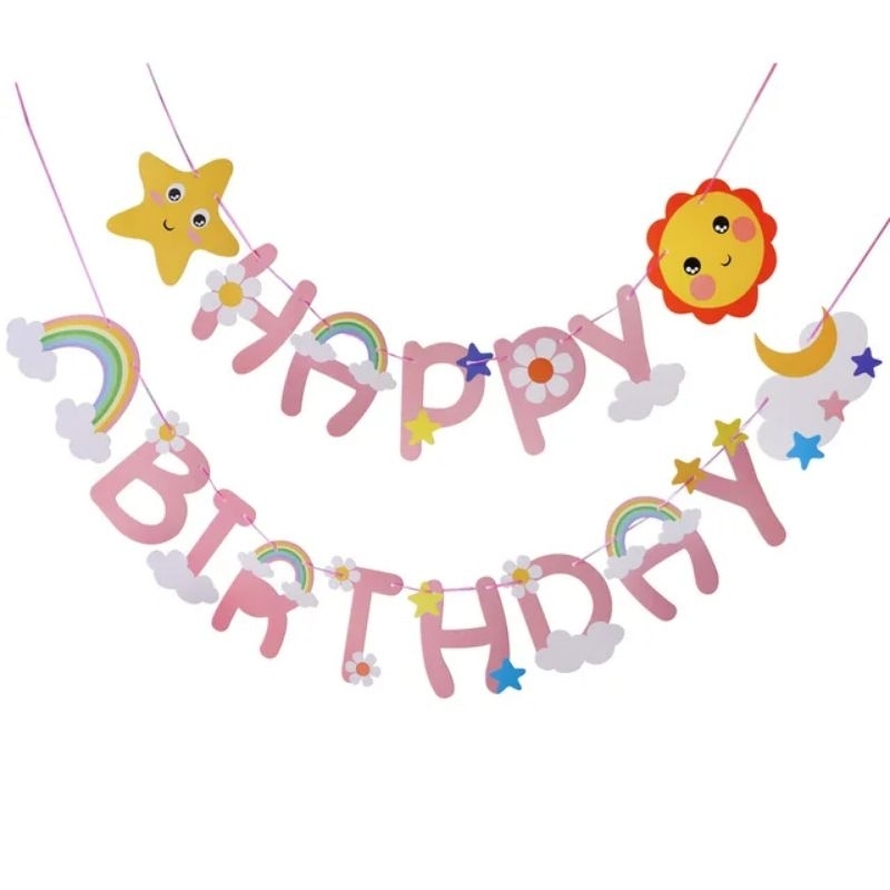 Jual Banner HBD Happy Birthday Tema Bunga Daisy | Shopee Indonesia