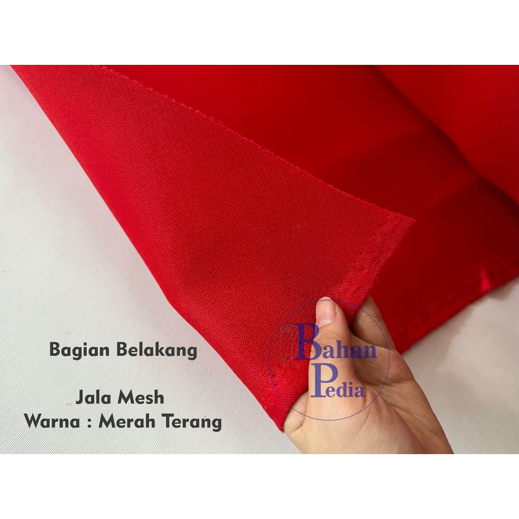 Jual [Meter] Bahan Kain Sandwich Jala Mesh Double Jaring Busa Biru ...