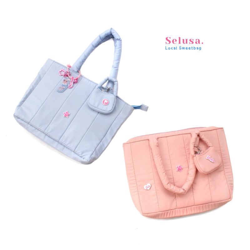 Jual SELUSA CHERYL Tote Bag Free Mini Bag/Pouch | Tas Bahu Tote Bag ...