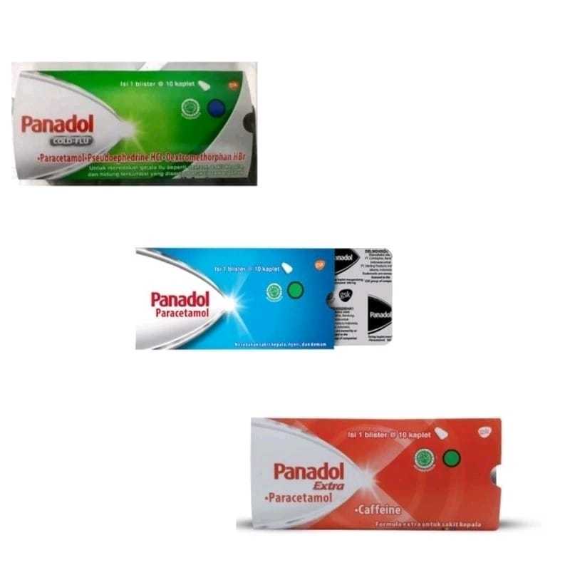 Jual PANADOL Tablet Biru/ Merah/ Hijau - All varian (1 Strip - 10 ...