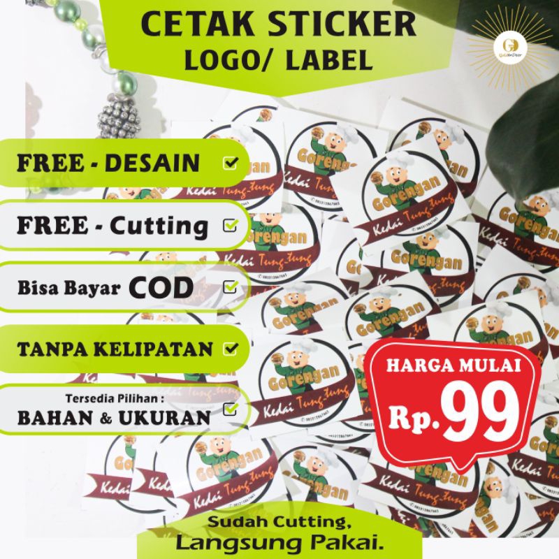 Jual Cetak Stiker Label / Custom Sticker Logo/ Stiker Logo Olshop ...