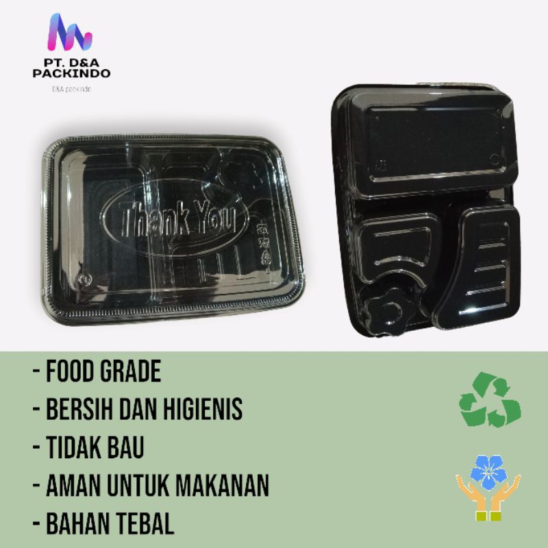 Jual MIKA BENTO HITAM SEKAT 4 TUTUP PISAH isi 25pcs | Shopee Indonesia