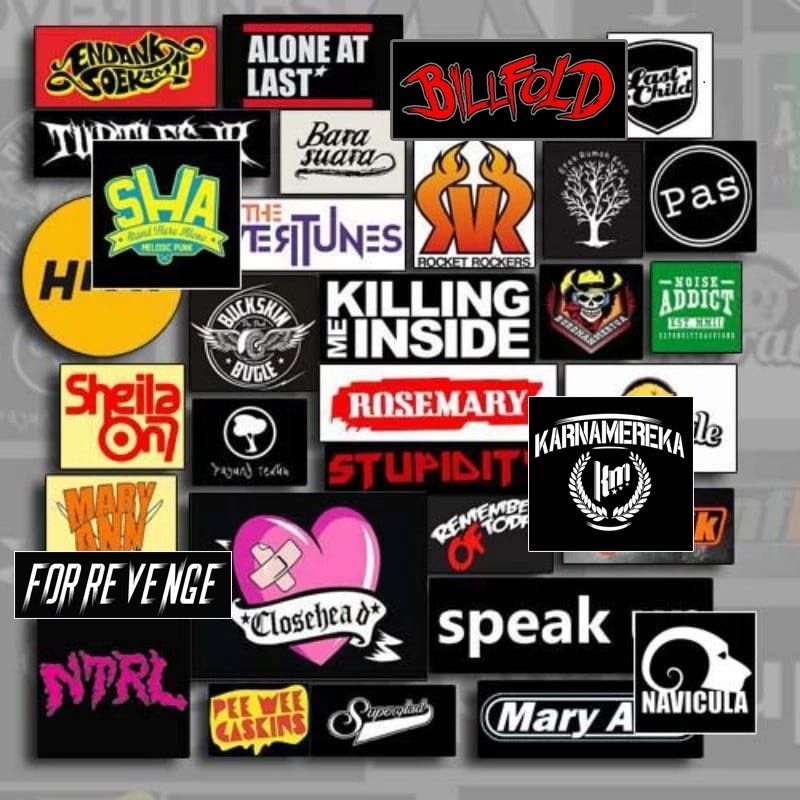 Jual Sticker Band Punk/ Rock / Pop/pop punk indie indonesia [ isi 30 ...