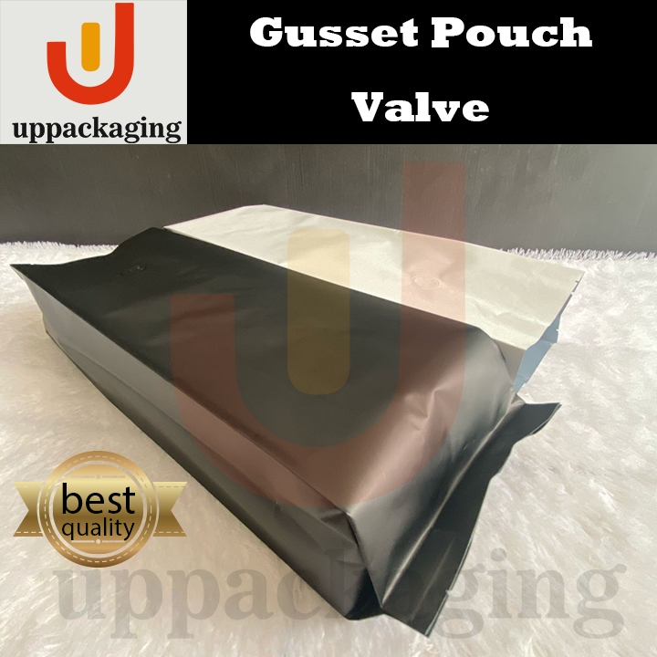 Jual Kemasan Kopi 1Kg Hitam Putih Gusset Premium Quad Seal Aluminium ...
