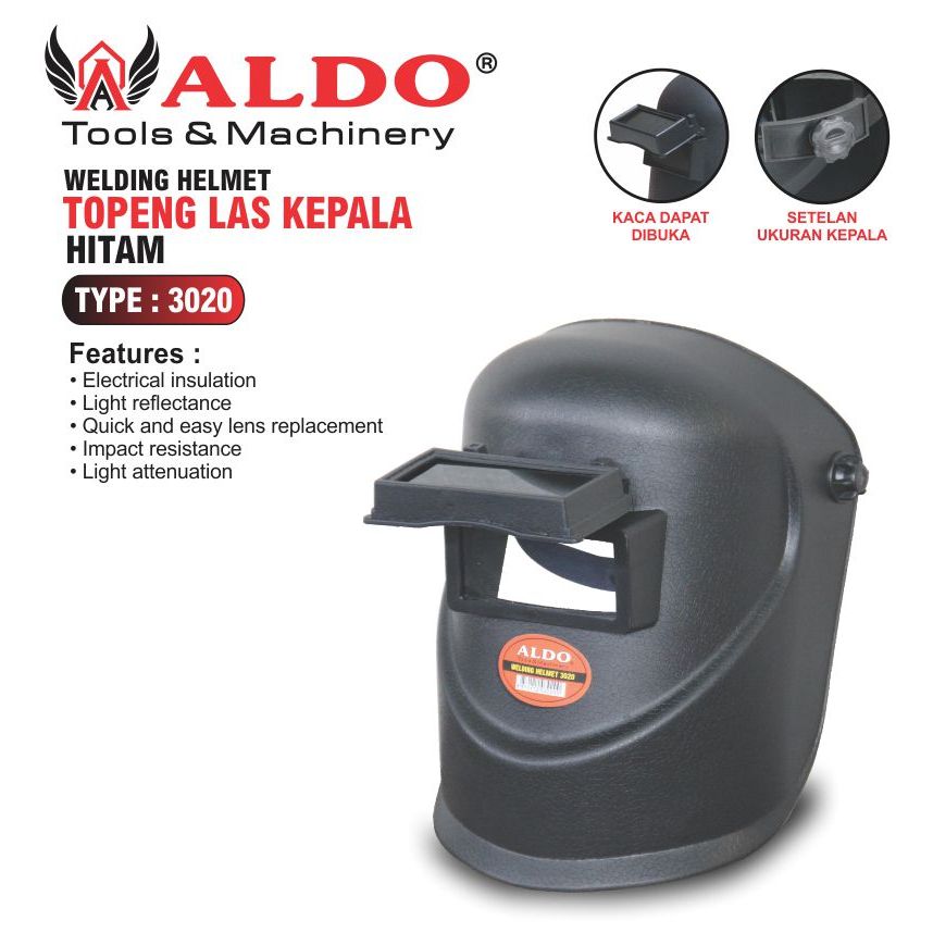 Jual TOPENG LAS KEPALA TYPE : 3020 / WELDING HELMET / WELDING MASK ...