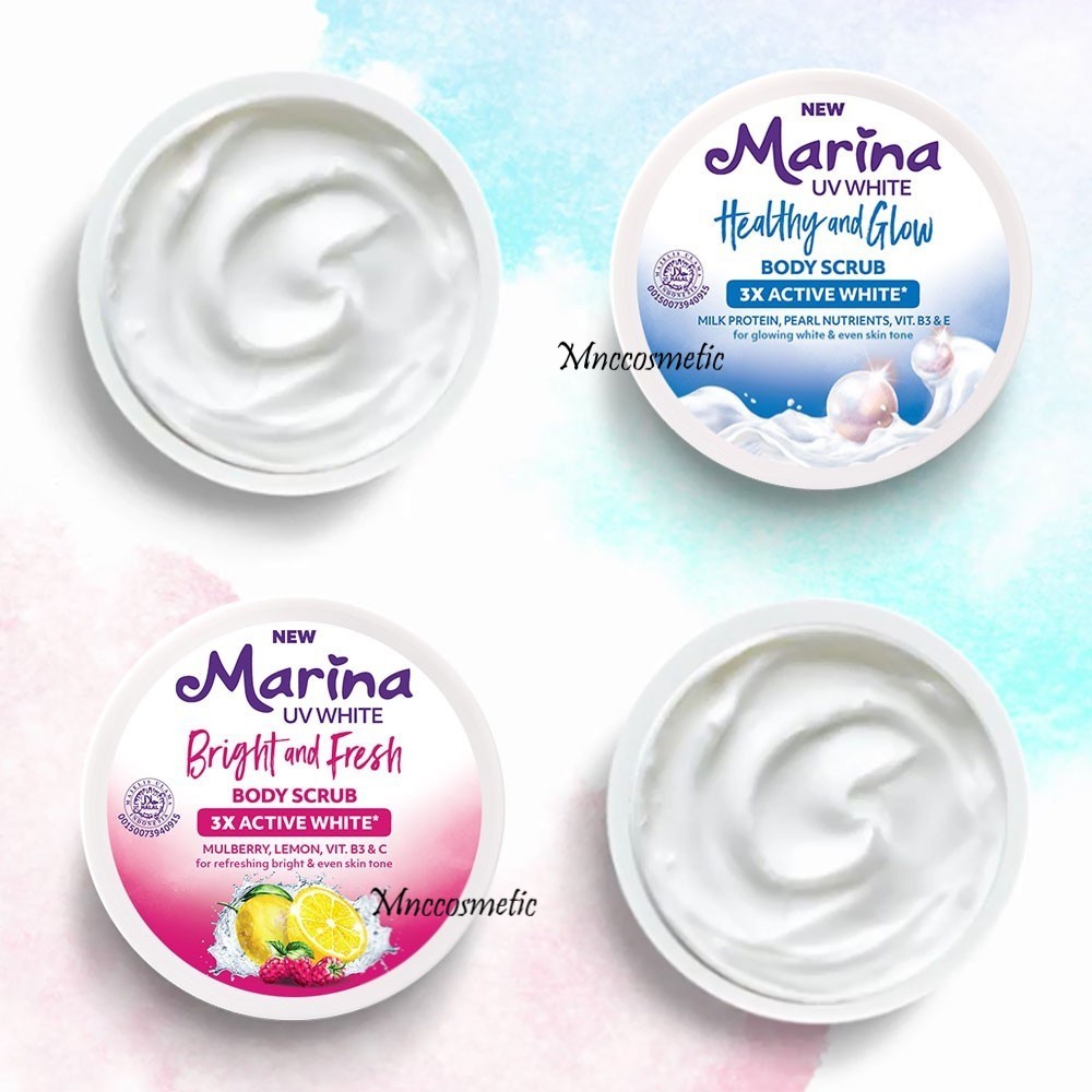 Jual Marina Body Scrub Healthy Glow | Marina UV White Bright & Fresh ...