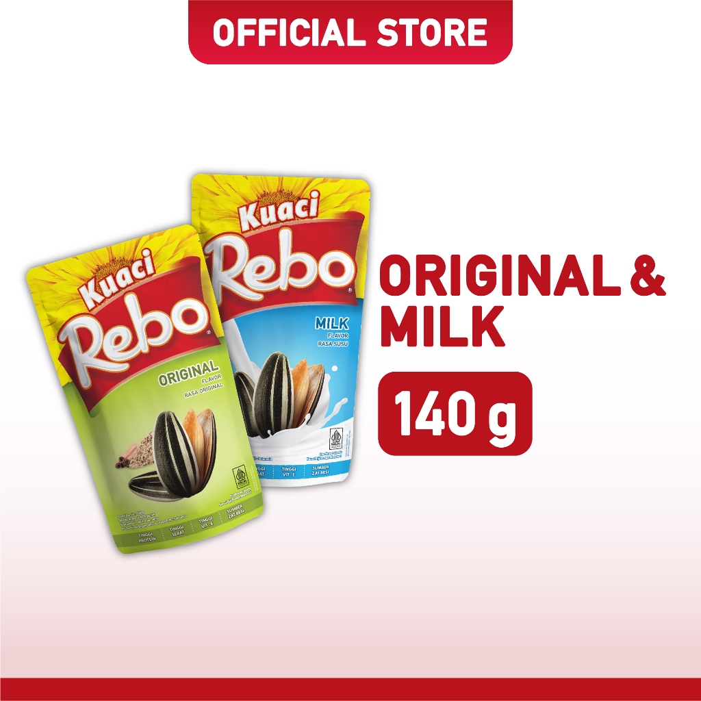 Jual Rebo Kuaci Bundling Varian Rasa Original 140 Gram + Milk 140 Gram ...
