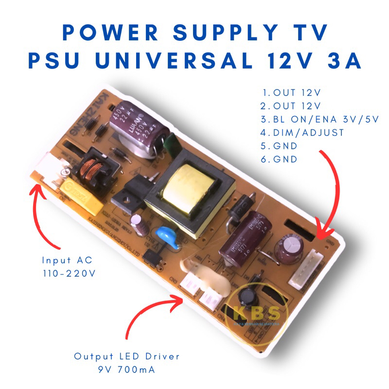 Jual Power Supply 12V 3A Backlight Driver 9V 700mA Modul PSU Universal ...
