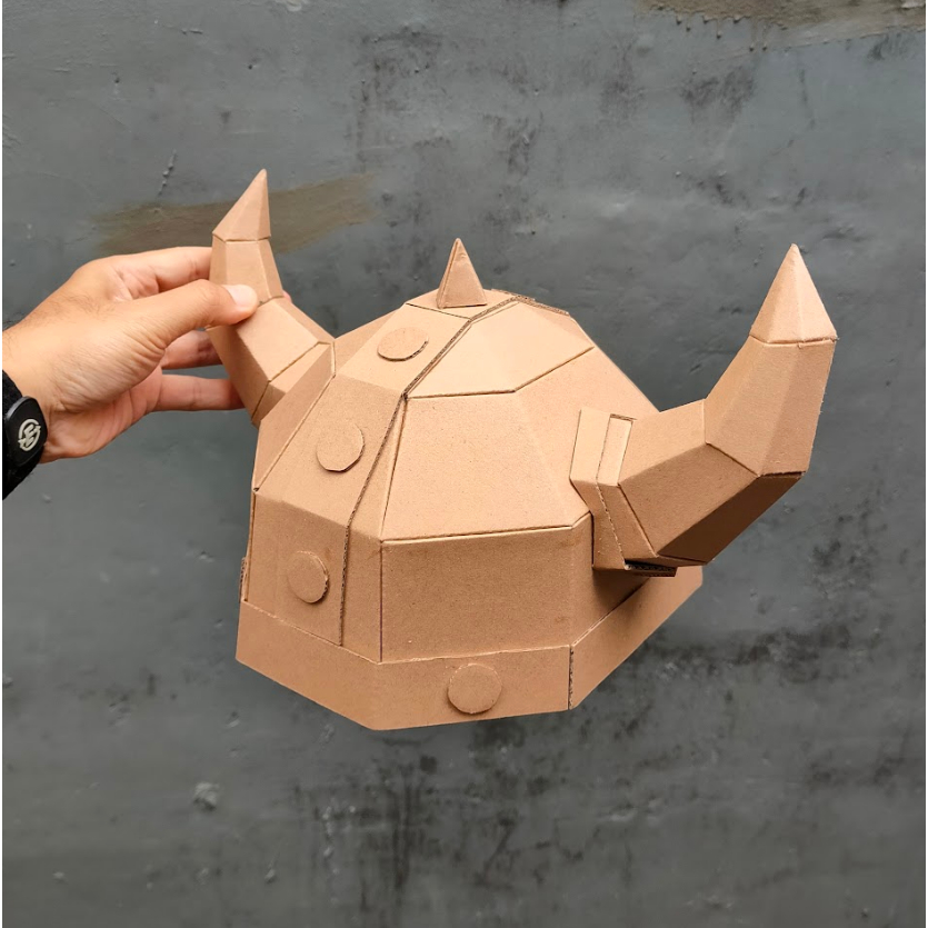 Jual Pola Kerajinan Kardus no.2407: Helm Viking Dengan Tanduk | Shopee ...