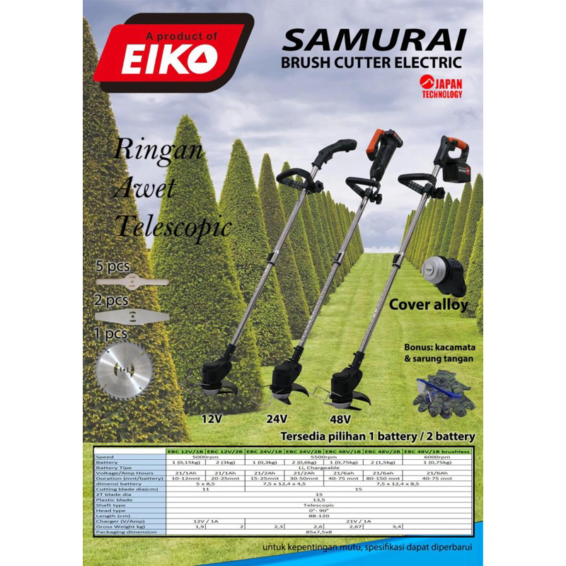 Jual Mesin Potong Rumput Elektrik Portable 24V / electric brush cutter ...