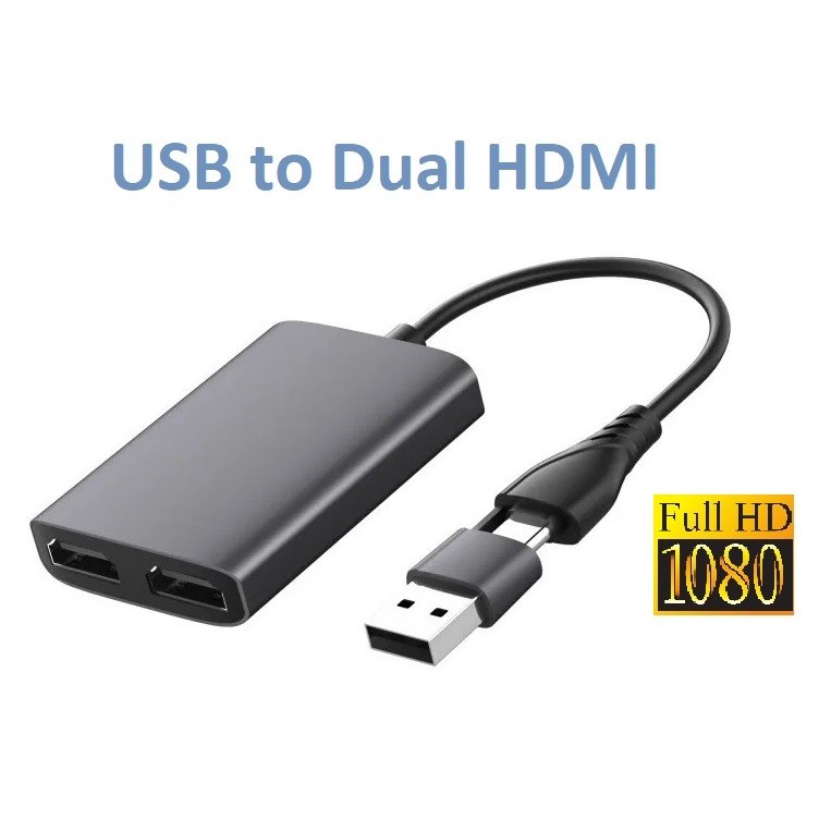 Jual USB to HDMI Display Adapter Extend display Dual HDTV | Shopee ...