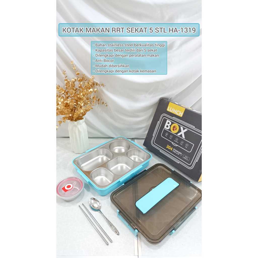 Jual KOTAK MAKAN RRT SEKAT 5 STL HA-1319 | Shopee Indonesia