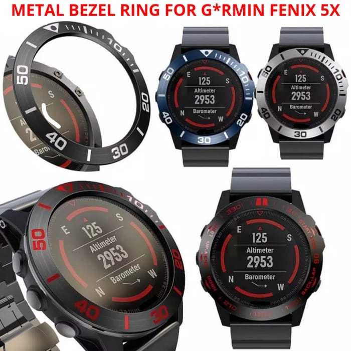 Jual Metal Bezel ring casing case Garmin Fenix 5X PLUS STAINLESS STEEL ...