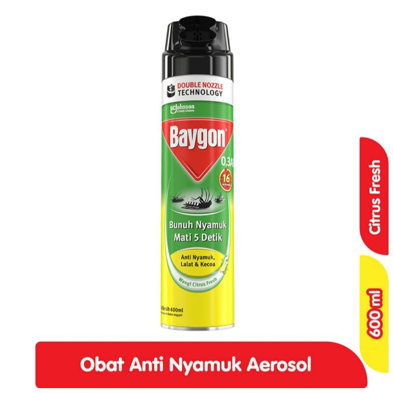 Jual Baygon Aerosol Obat Pembasmi Nyamuk Citrus Fresh 600ML | Shopee ...