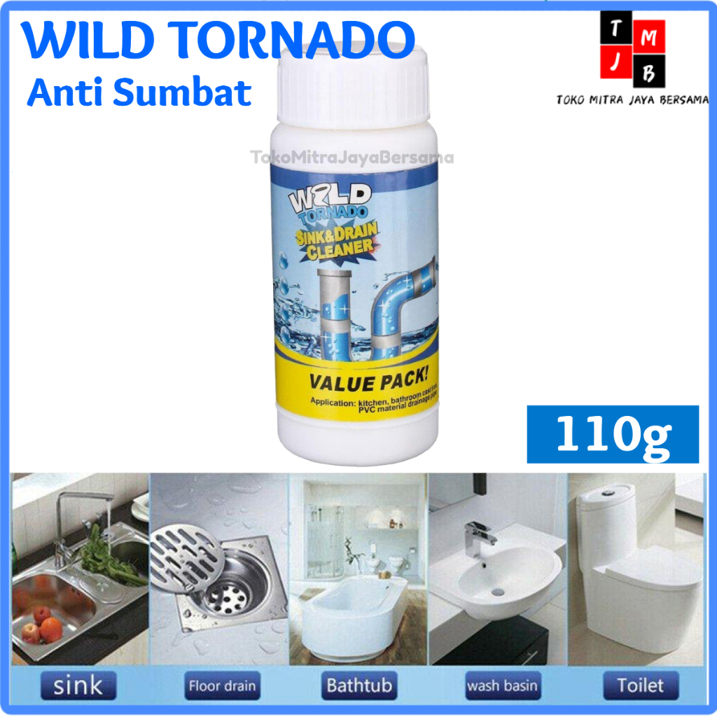 Jual Wild Tornado Anti Sumbat Bubuk Pembersih Pipa Saluran Air Wastafel WC Toilet Sink And Drain ...