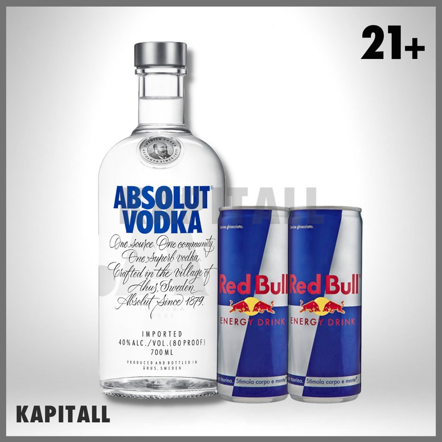 Jual PAKET RED BULL ABSOLUT VODKA ORIGINAL 750ml | Shopee Indonesia