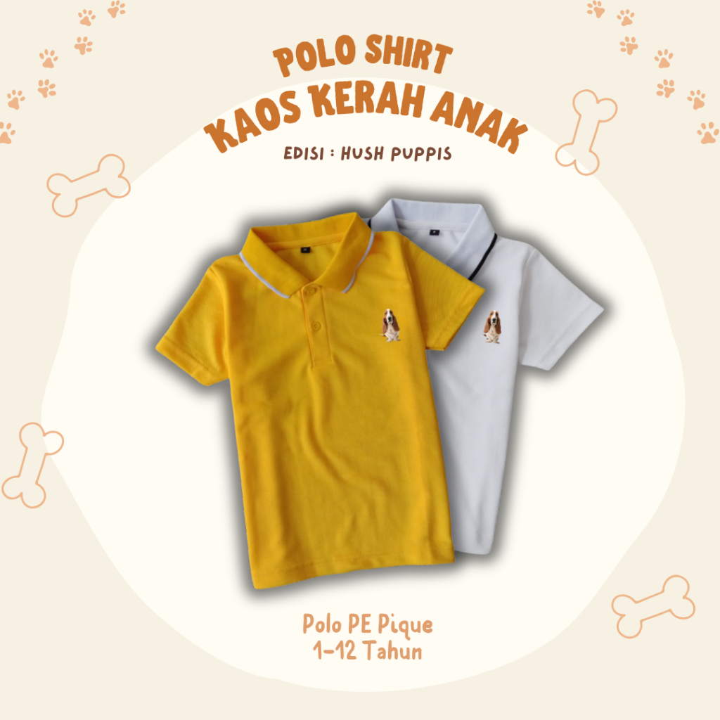 Jual Kaos Polo Shirt Wangki Anak Hush Premium 1-12 Tahun Enorme Kids ...