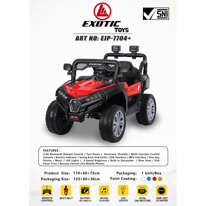 Jual Mobil Aki Anak Jeep Rubicon EXOTIC EJP-7704 EJP7704 PMB M-8788 UTX ...