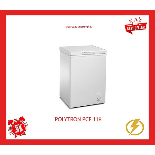 Jual FREEZER BOX POLYTRON 100 LITER 80 WATT - PCF 118 | Shopee Indonesia