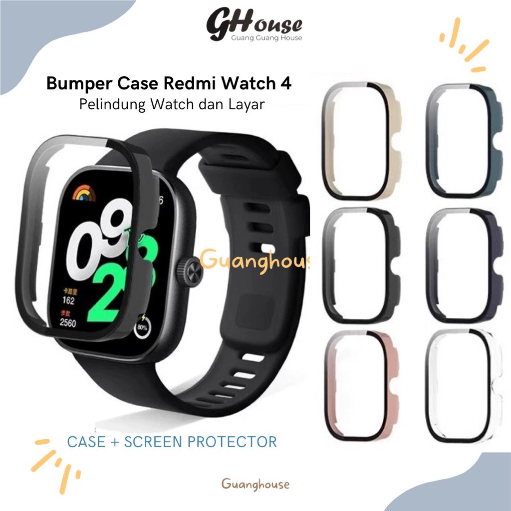 Jual Bumper Case Redmi Watch 4 Screen Protector Hardcase Bahan PC ...