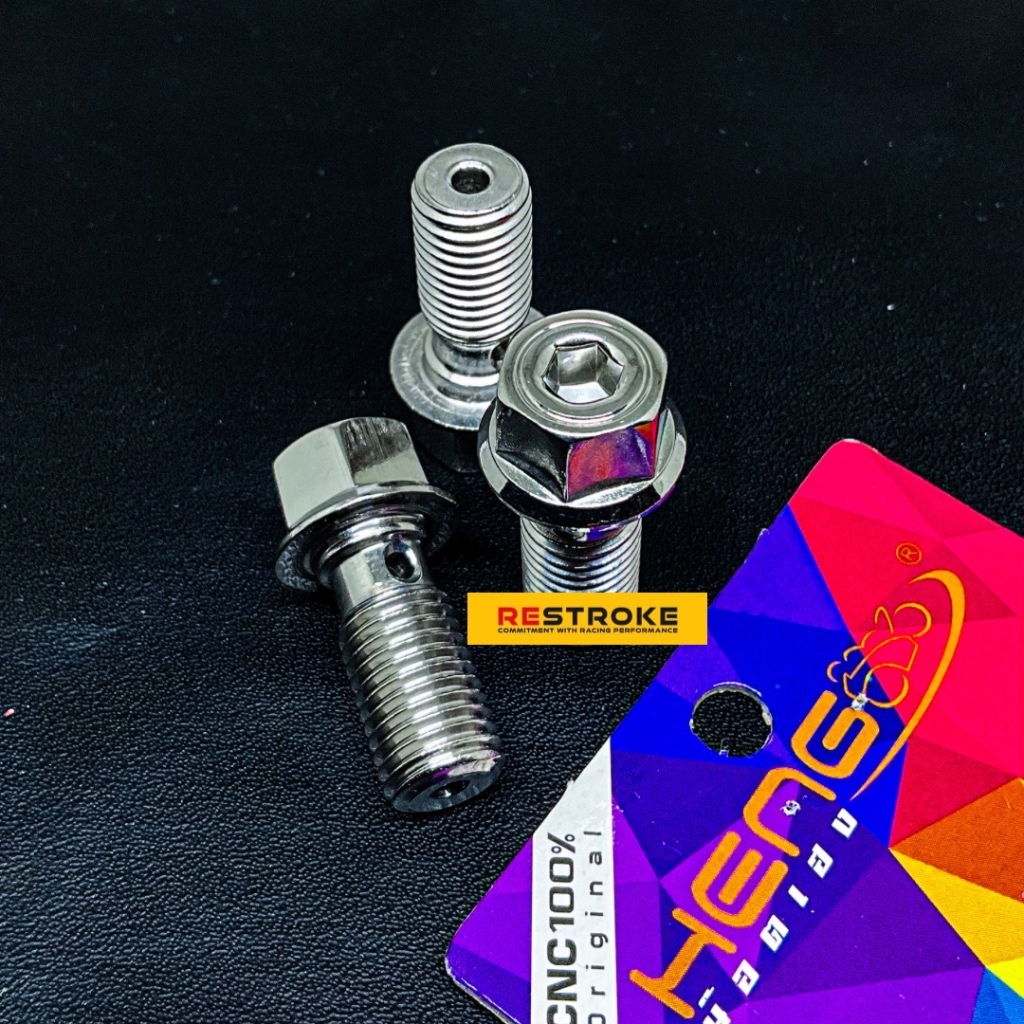 Jual BAUT BANJO KALIPER REM MODEL HEXAGON 2 KUNCI DRAT KASAR HALUS ORIGINAL HENG PROBOLT ...