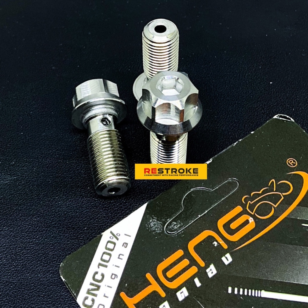 Jual BAUT BANJO KALIPER REM MODEL GEAR CNC 5G DRAT KASAR HALUS ORIGINAL HENG PROBOLT STAINLESS ...