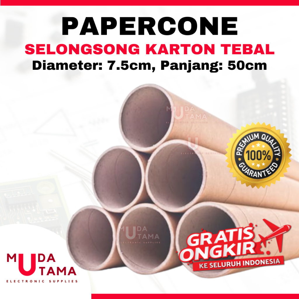 Jual SELONGSONG KARTON 50cm DIAMETER 7.5cm - PAPER CONE - SELONGSONG ...