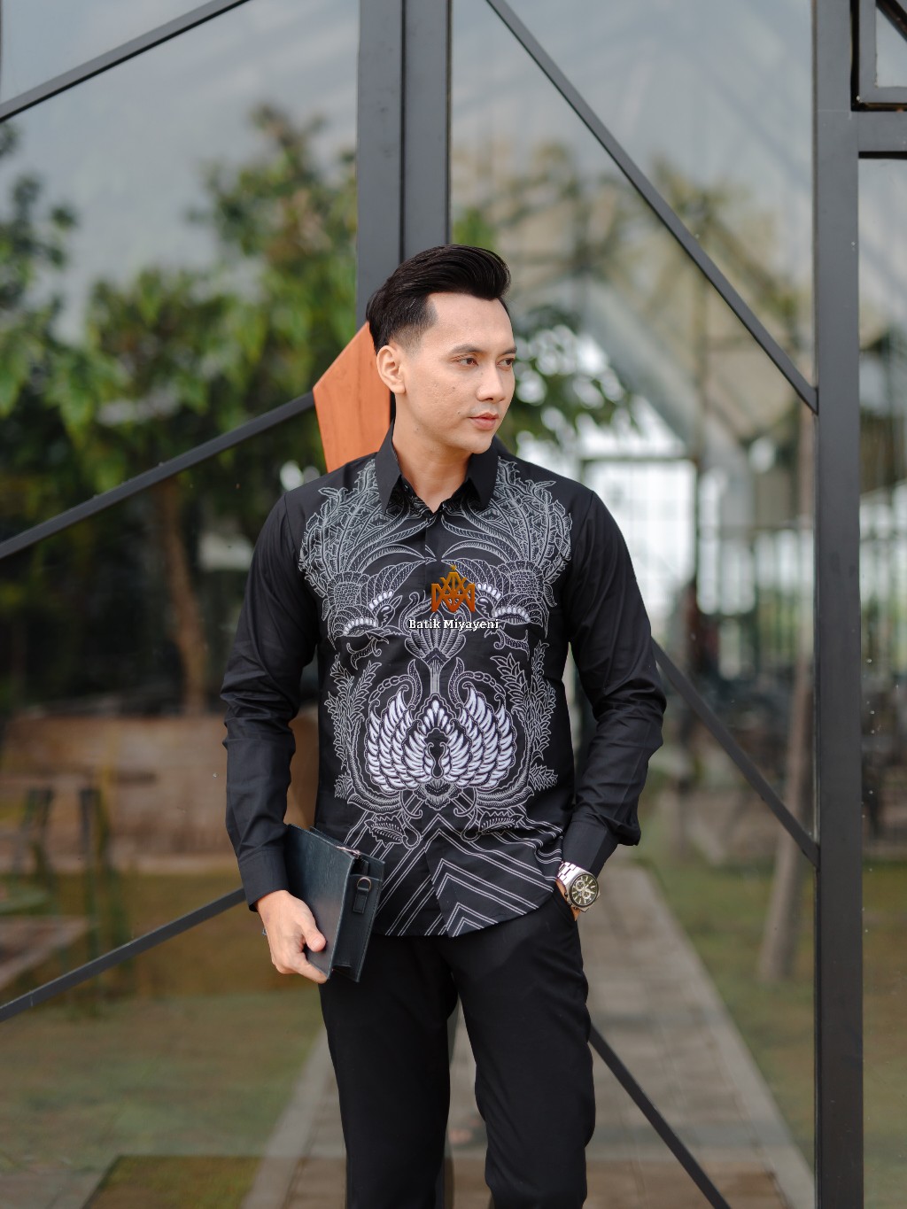 Jual DEWATA HITAM batik pria lengan panjang slimfit premium lapis ...