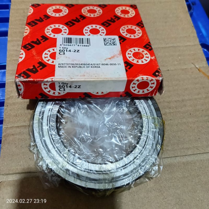 Jual 6014 ZZ C3 / 6014 2Z C3 FAG Ball Bearing ( tutup besi 2sisi ...