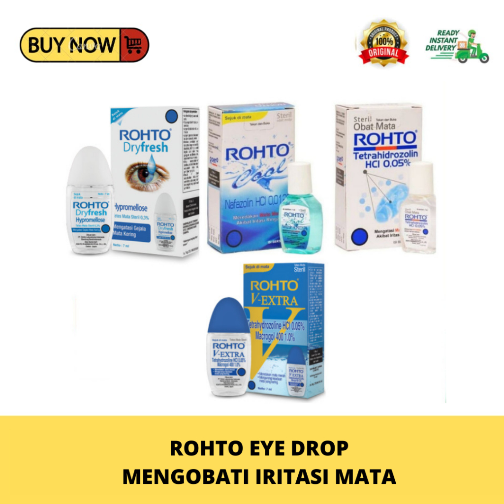 Jual ROHTO EYE DROP/ COOL / DRY EYE / V-EXTRA - MATA IRITASI / MATA ...