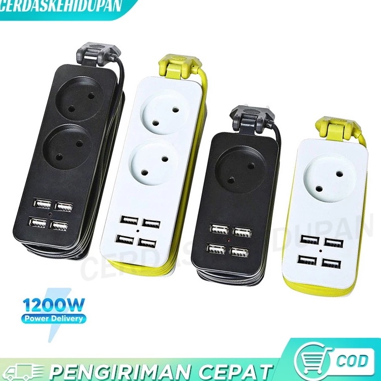 Jual Ydc Stop Kontak Traveling 1 Lubang Saklar 4 Port USB Colokan ...
