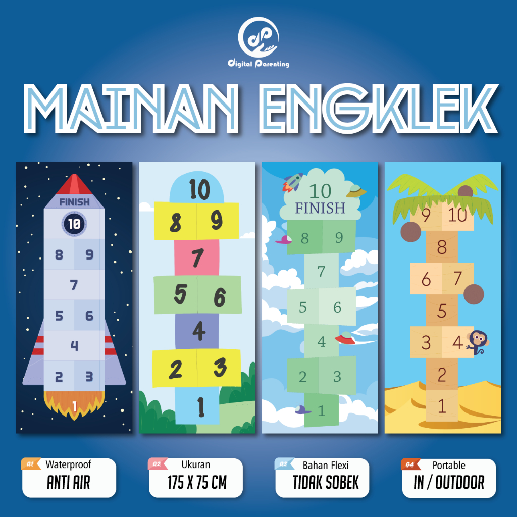 Jual Mainan Tradisional Engklek / Hopscotch / Tengge Tengge / Manda ...