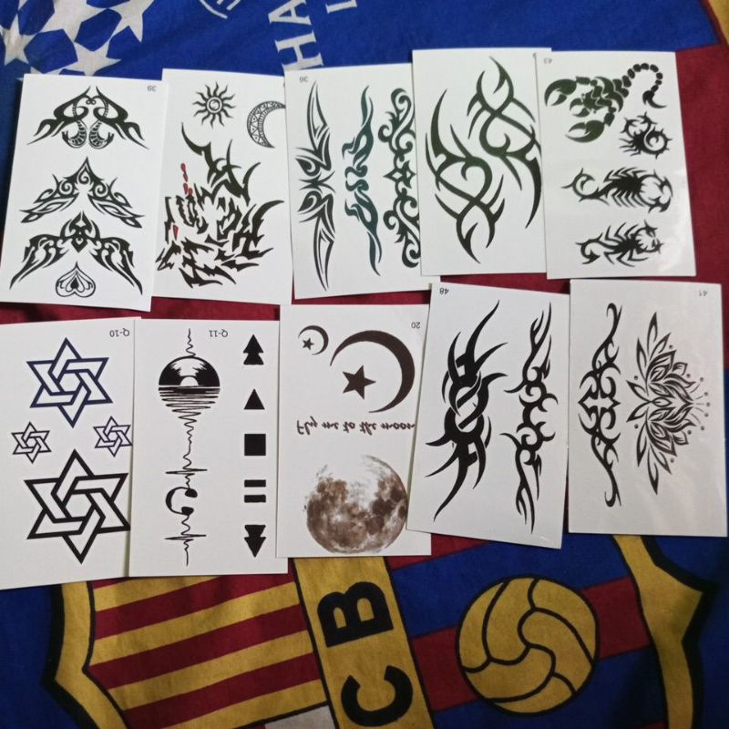 Jual Temporary Tattoo Sticker 10 pcs, Motif Tulisan Cartoon Small Fresh ...