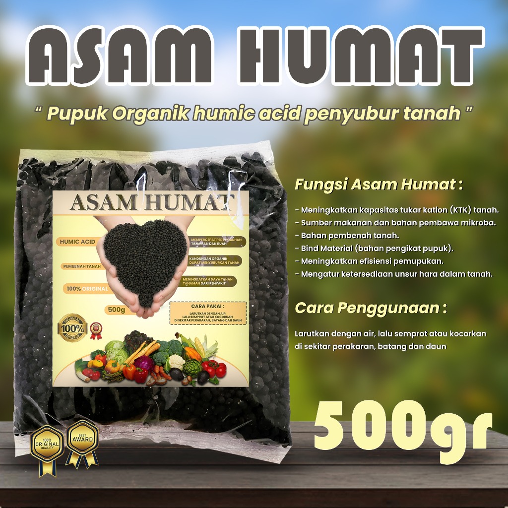 Jual ASAM HUMAT GRANULE 500 GRAM pupuk organik humic acid penyubur tanah | Shopee Indonesia