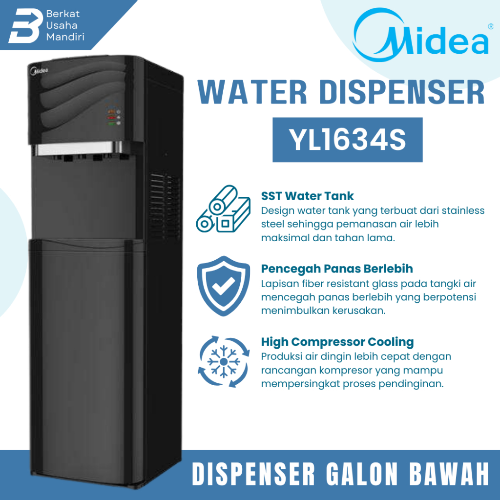 Jual DISPENSER GALON BAWAH MIDEA YL1634S | Shopee Indonesia