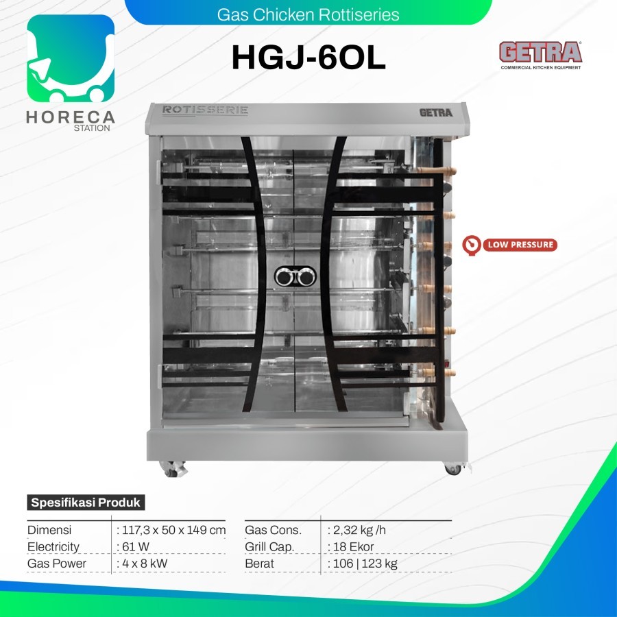 Jual GETRA Gas Chicken Rottiseries HGJ-60L / HGJ60L / HGJ 60L | Shopee Indonesia